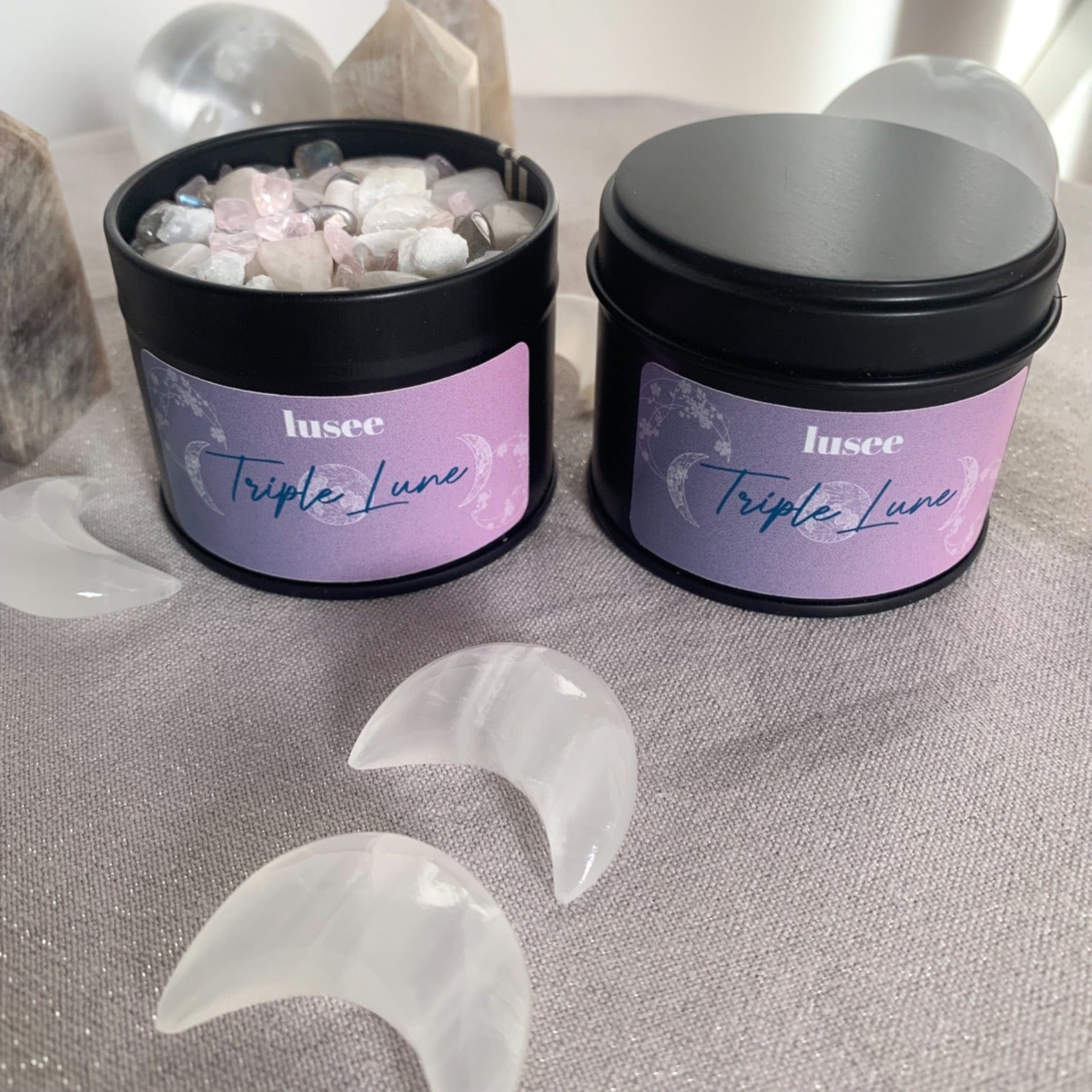 Bougie Triple Lune pour rituels de Lune – Lusee